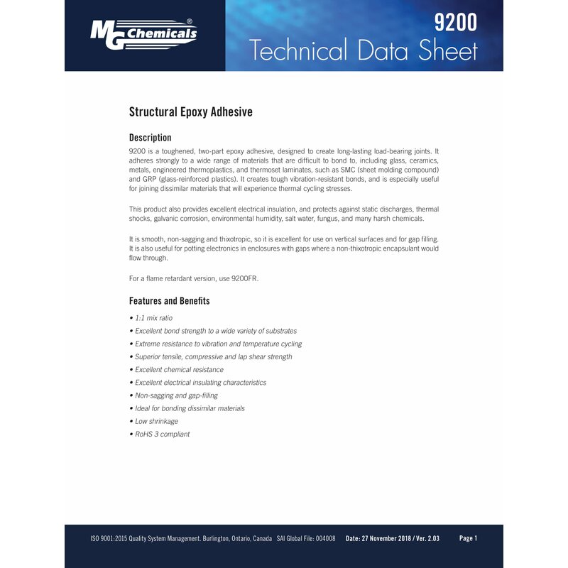 MG Chemicals - Structural Epoxy Adhesive, 12,44